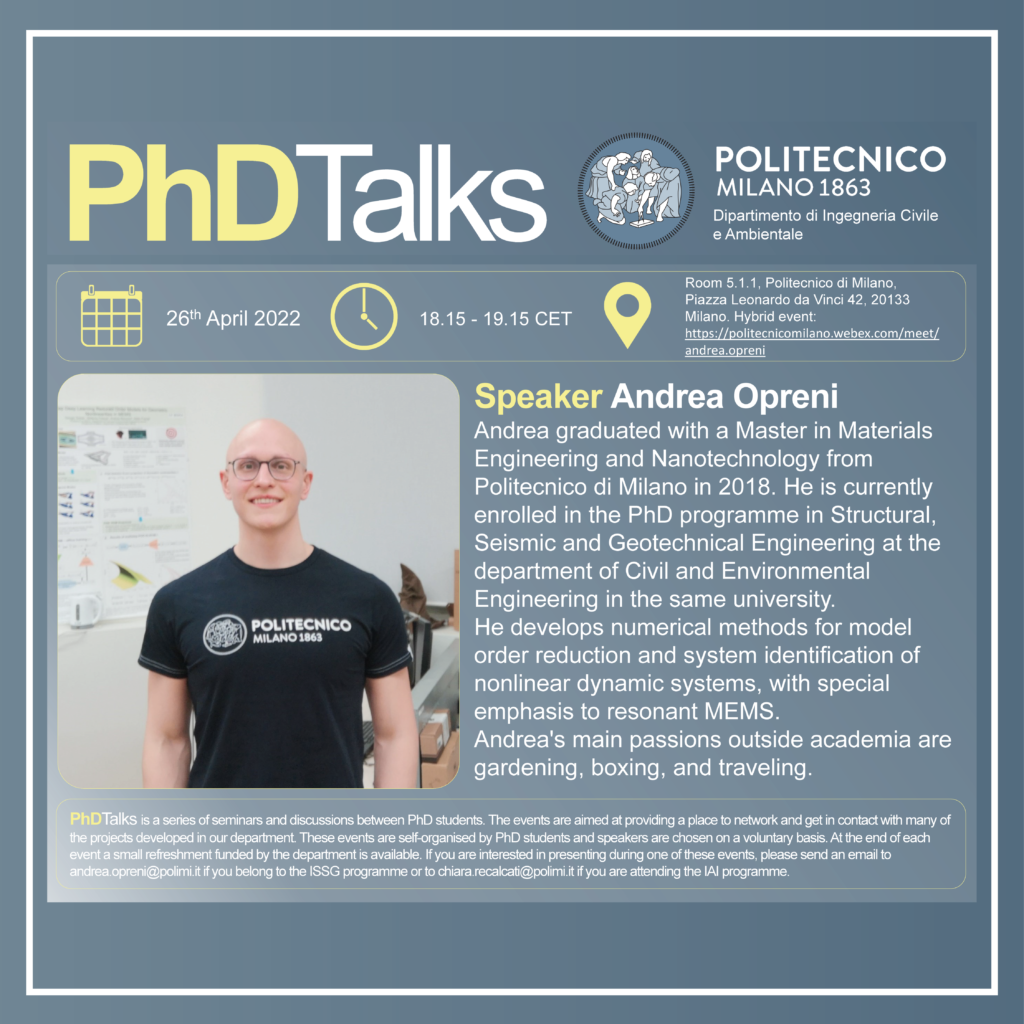 PhDTalks | Designing MEMS in Seconds using Invariant Manifolds - DICA - Polimi