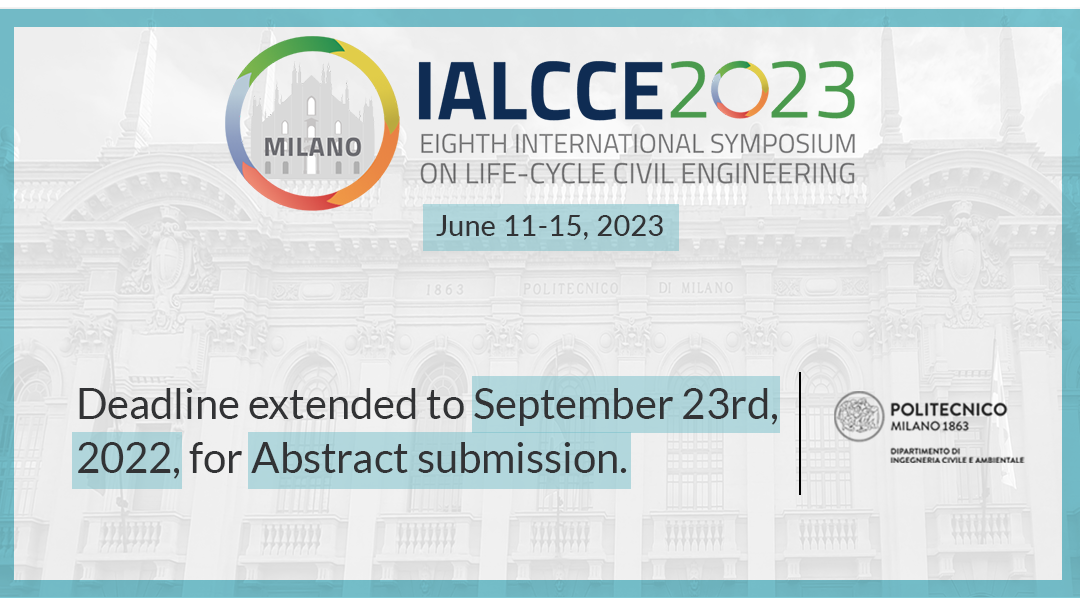 IALCCE 2023 – Nuova deadline per la presentazione degli Abstract | DICA - Website